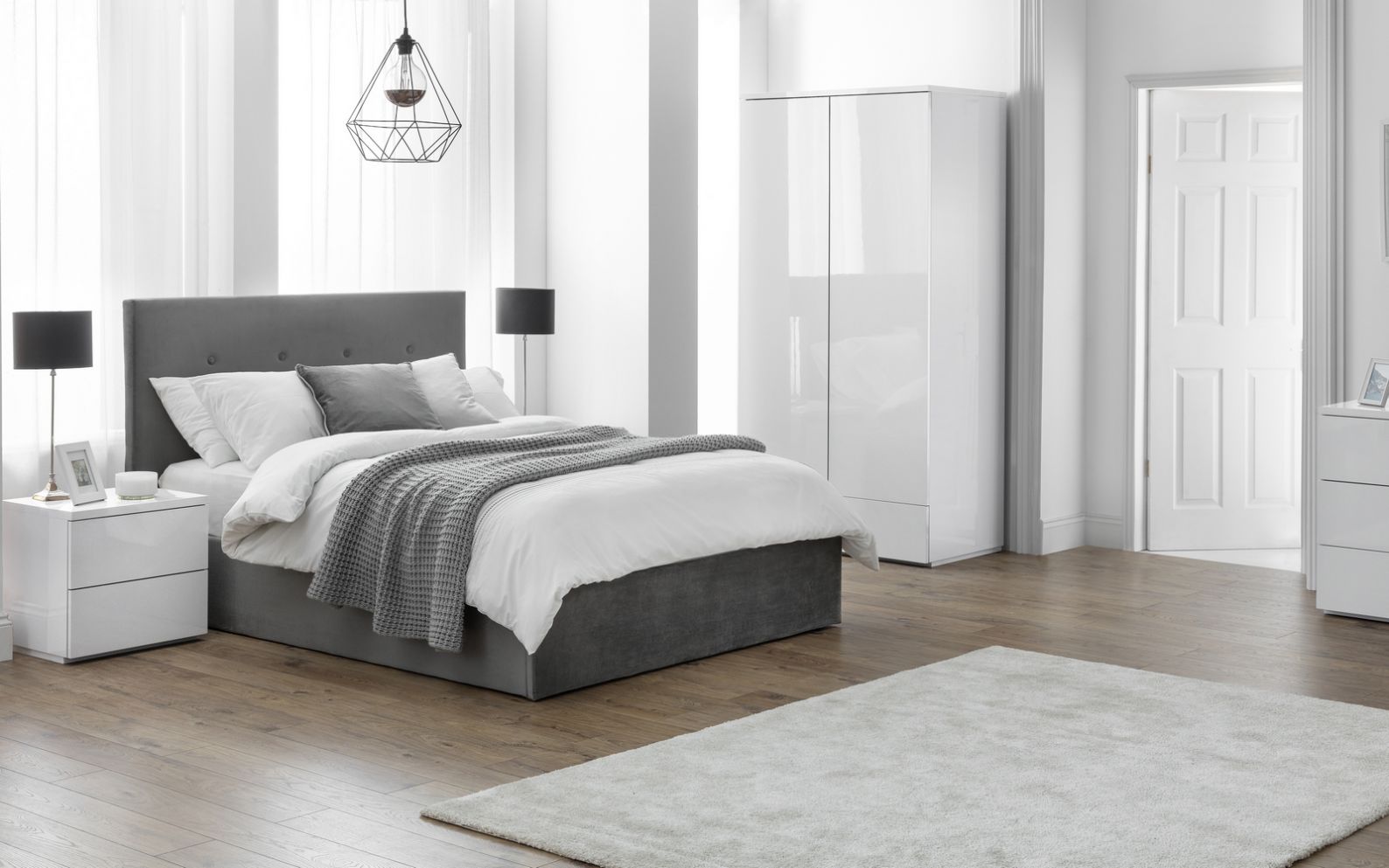 Monaco White Bedroom Furniture 6 Drawer Wide Chest Ramsdens Home Interiors